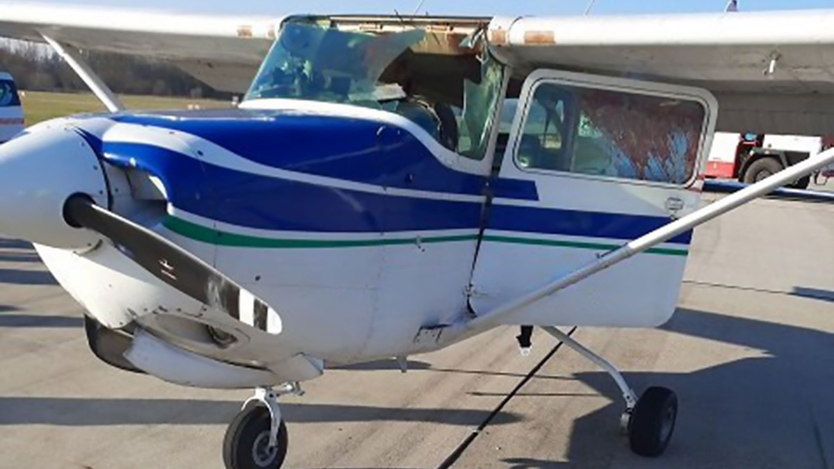 Malé letadlo se srazilo s orlem. Poškodil vrtuli, zničil čelní sklo a ...