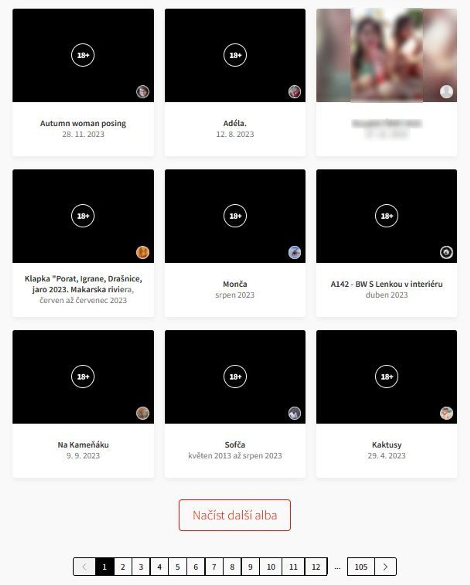 Alba na portálu Rajče podle sekcí, kde se objevují nejnovější nebo ...